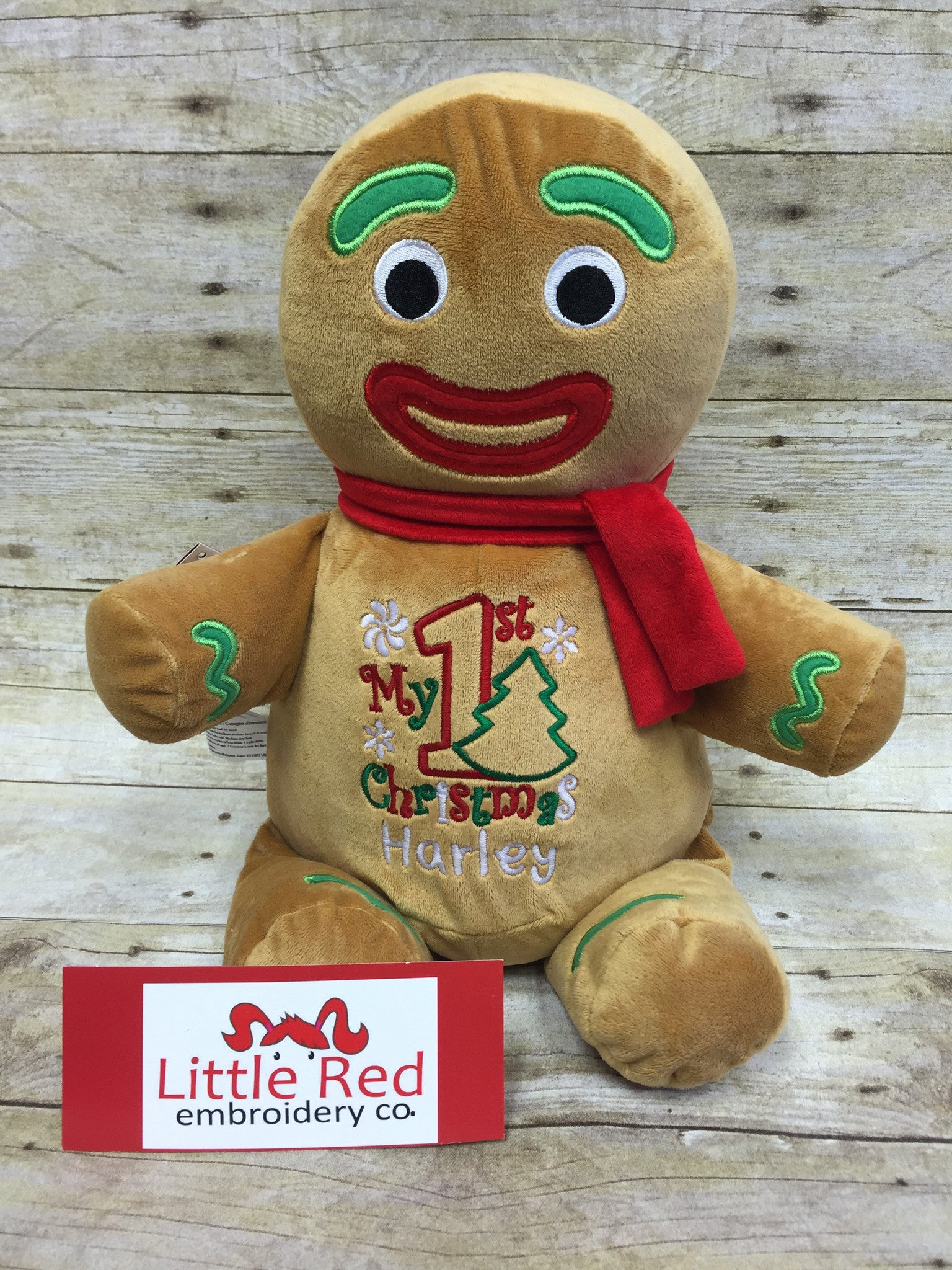 Cubbies™ Gingerbread Man Stuffie with Custom Embroidery – Little Red ...